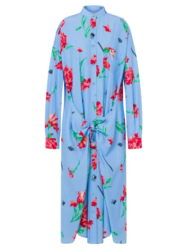 Moschino Floral-print Midi Dress - Blue