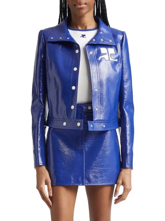 COURREGES Re-edition Vinyl Jacket - Mineral Blue