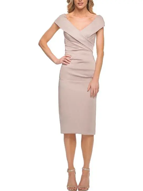 La Femme Pleated Jersey Dress - Frost Rose
