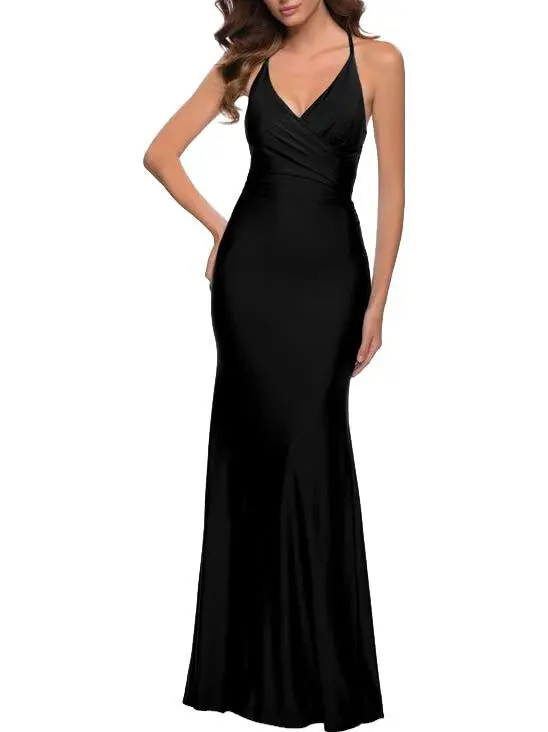 LABOMME Fitted Jersey Gown - Black