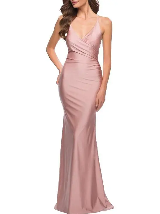 LABOMME Fitted Jersey Gown - Mauve