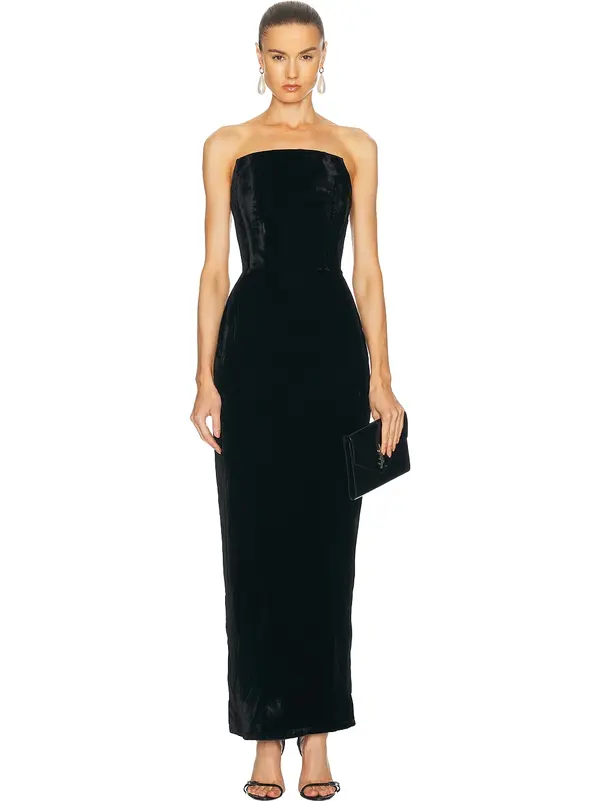 Lpa Emery Velvet Maxi Dress - Black