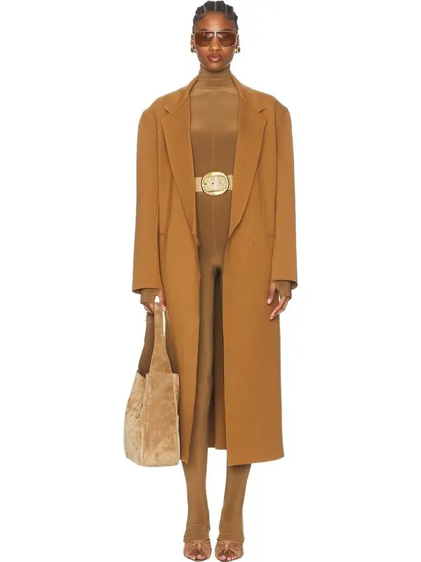 Norma Kamali Oversized Double Breasted Midcalf Coat - Bronze