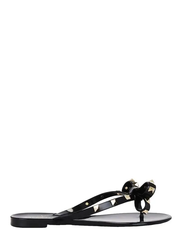 Valentino Garavani Rockstud Thong Sandal - Nero