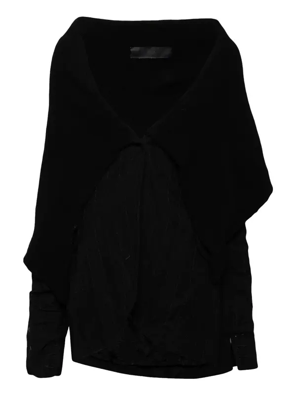 MARC LE BIHAN Panelled Poncho - Black