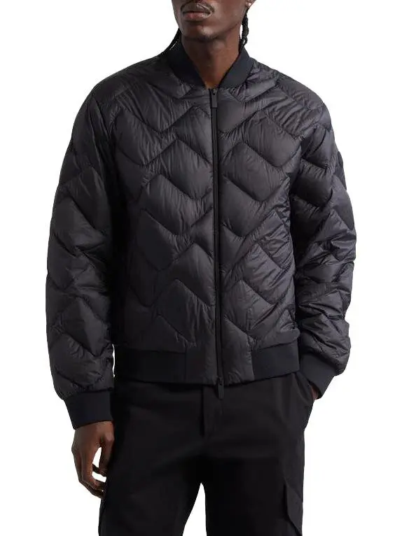 Moncler Brun Chevron Quilted Down Jacket - Black
