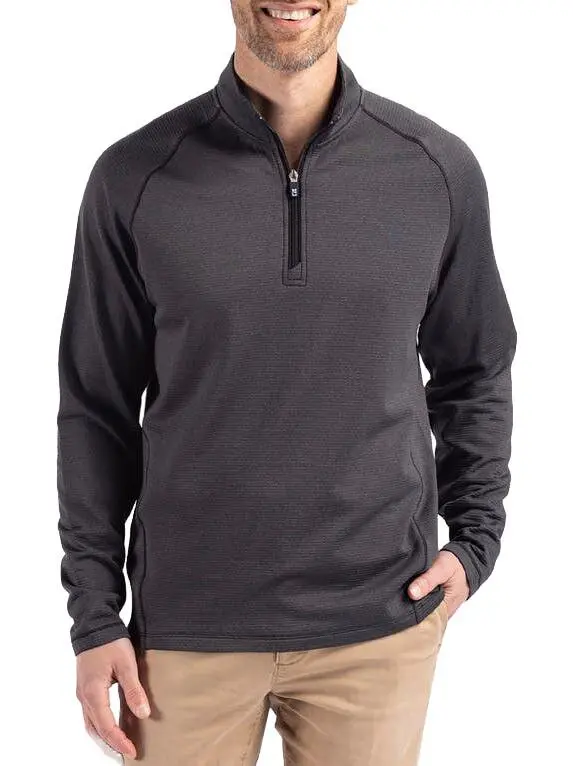 Cutter & Buck Peshastin Fleece Half Zip Pullover - Black Heather