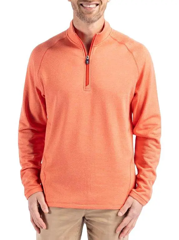 Cutter & Buck Peshastin Fleece Half Zip Pullover - College Orange Heather