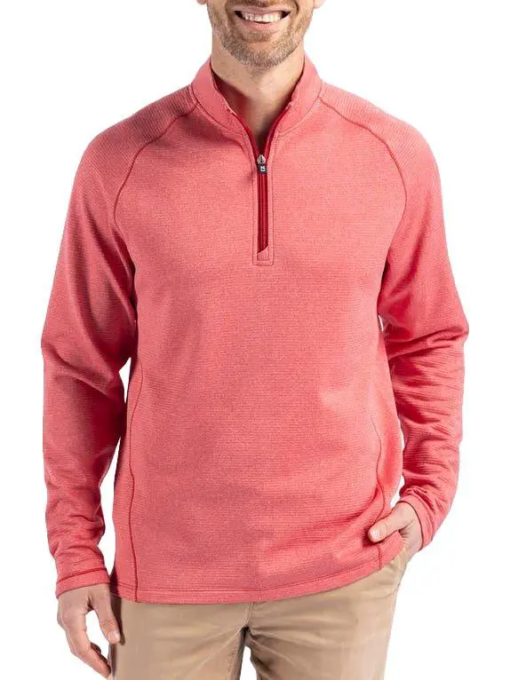 Cutter & Buck Peshastin Fleece Half Zip Pullover - Red Heather