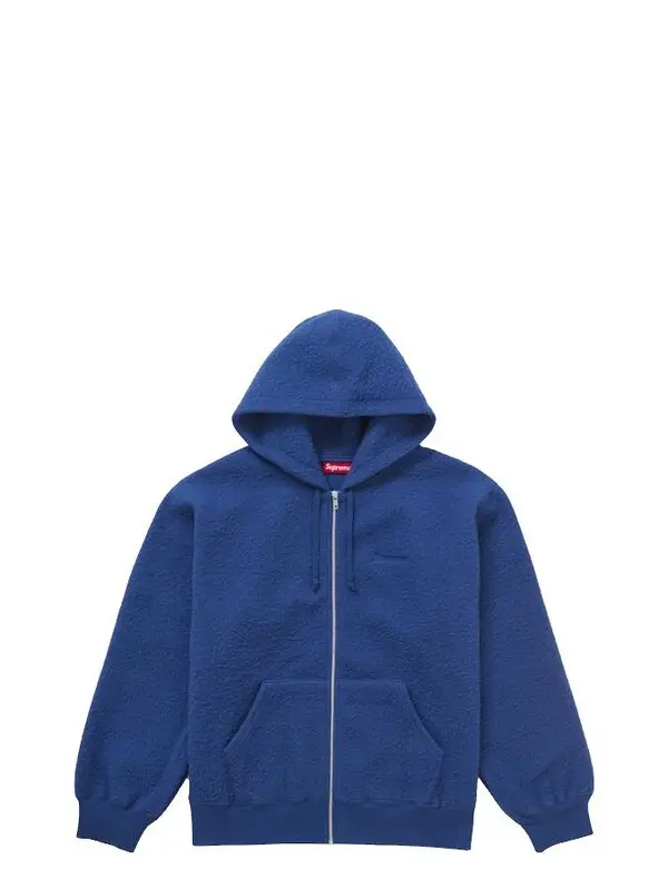 Supreme Pilled Zip Up Hooded Sweatshirt - Dark Royal