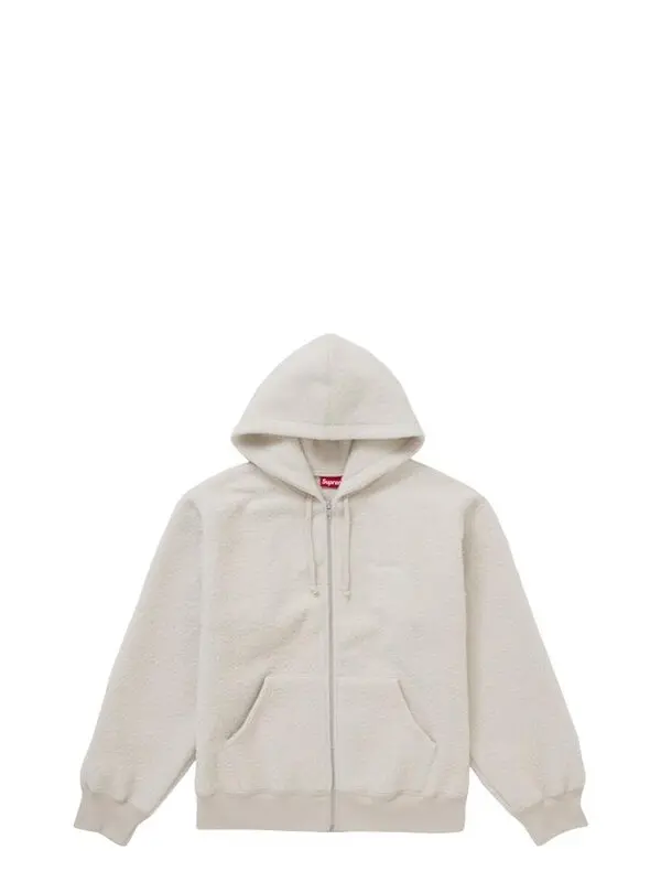 Supreme Pilled Zip Up Hooded Sweatshirt - Stone