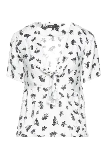 Maje Floral Print Bow Blouse - White