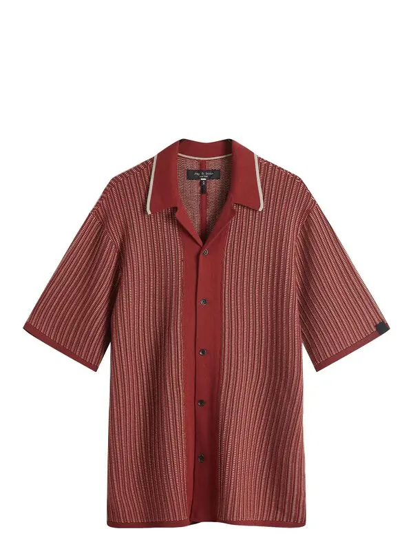 Rag & Bone Harris Knit Vacation Shirt - Maroon
