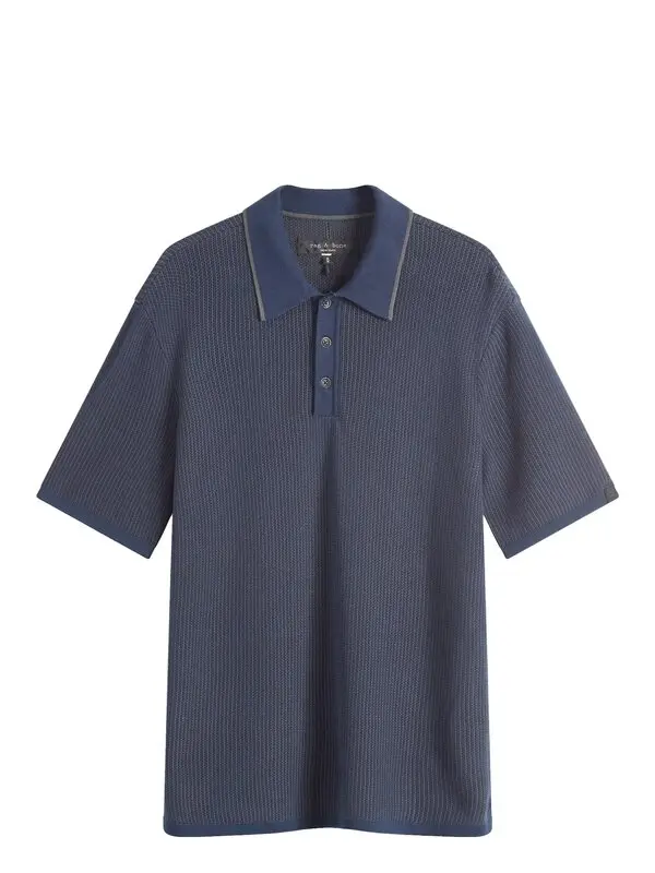 Rag & Bone Harvey Knit Polo Shirt - Salute