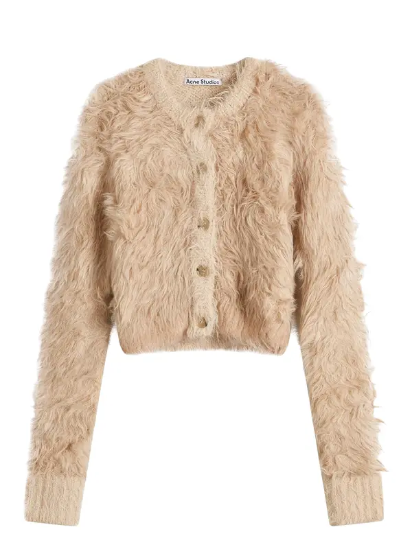 Acne Studios Kradi Super Lux Hairy Cardigan - Beige