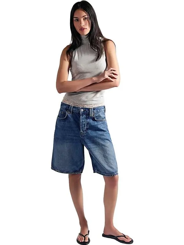 Free People We The Free Montana Denim Bermuda Shorts - Haven