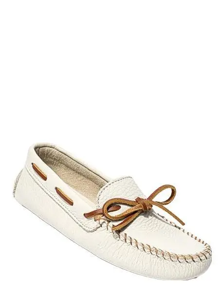 Minnetonka Classic Driving Shoe - Off White