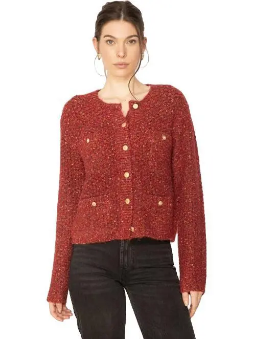 Central Park West Raya Chanel Cardigan - Red
