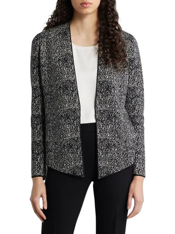Anne Klein Printed Open Front Cardigan - Anne Black/anne White