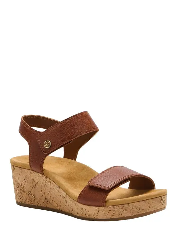 ABEO Riviera Strap Wedge Sandal - Caramel - Regular
