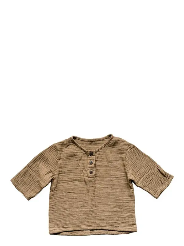 THE SIMPLE FOLK Muslin Henley - Camel