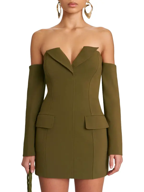Cult Gaia Sol Off-shoulder Dress - Green