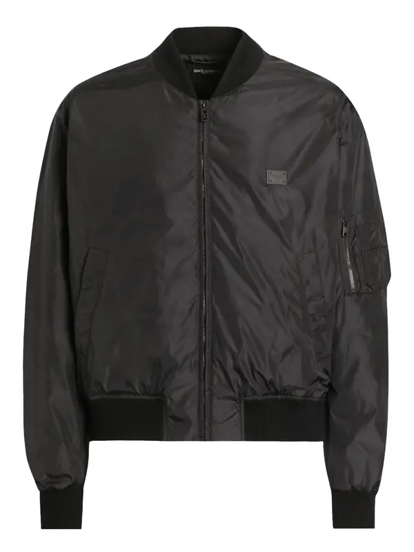 Dolce & Gabbana Logo-plaque Bomber Jacket - Black