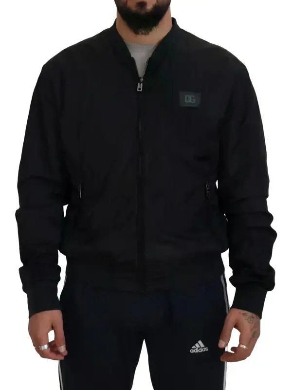 Dolce & Gabbana Logo-plaque Bomber Jacket - Black