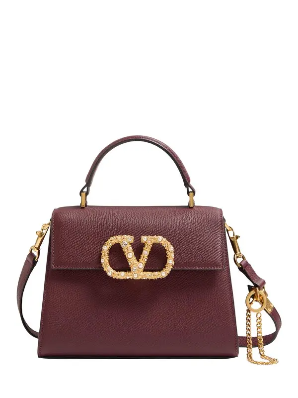 Valentino Garavani Small Embellished Vsling Top-handle Bag - Red