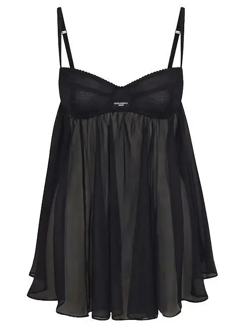 SKIMS X Dolce&gabbana Romance Babydoll Dress - Onyx