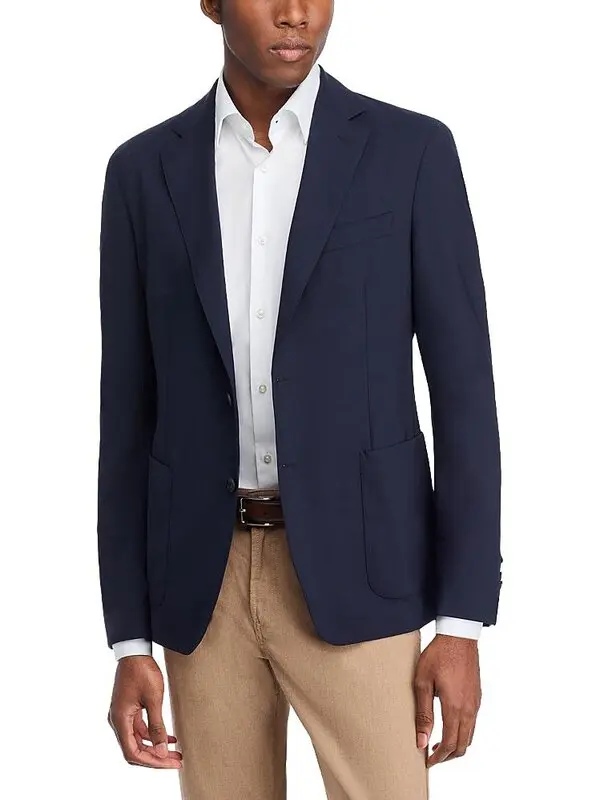 BOSS Regular Fit Performance Tech Blazer - Dark Blue