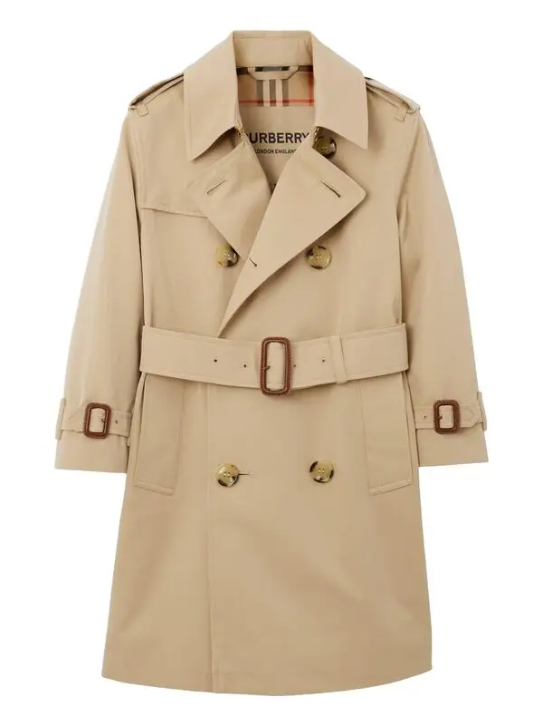Burberry Gabardine Trench Coat - Honey