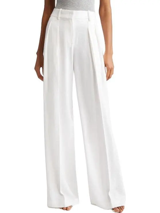 Michael Kors Pleated Sequin Trousers - Optic White