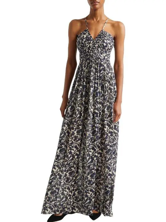 A.L.C. Romy Print Maxi Dress - Navy/ Cream