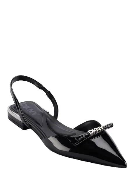 Dkny Mahaska Slingback Pointed Toe Flat - Black