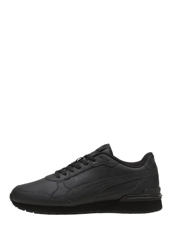 PUMA St Runner V4 Leather Sneakers - Black- White