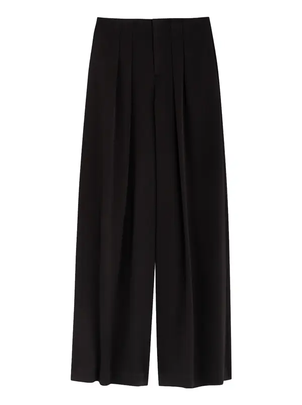 Alice + Olivia Eloise Wide-leg Satin Trousers - Black