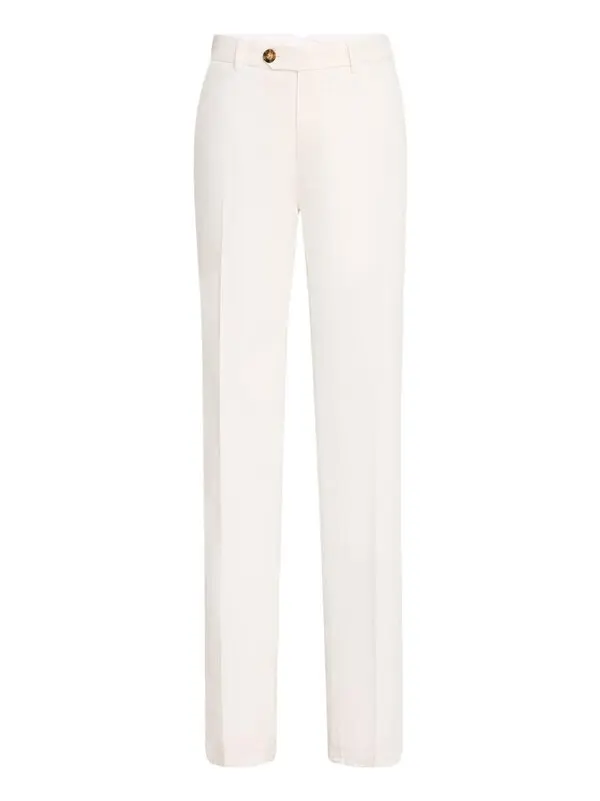 Brunello Cucinelli Slim Flat-front Trousers - White