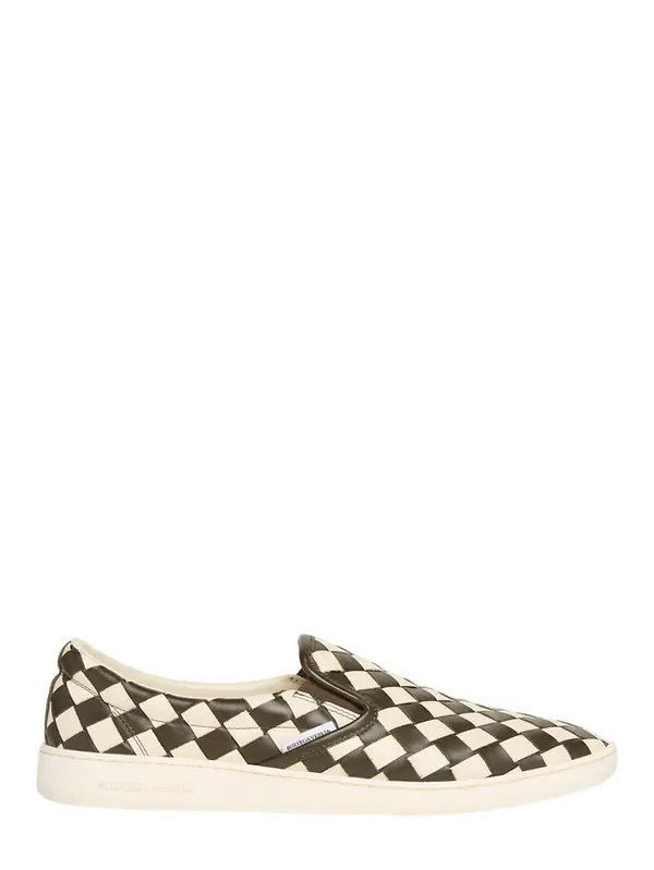 Bottega Veneta Sawyer Intrecciato Calfskin Slip-on Sneakers - Sea Salt-kaki