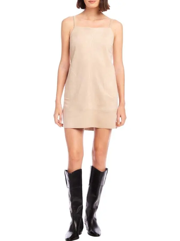 Fifteen Twenty Safia Faux Suede Mini Dress - Almond