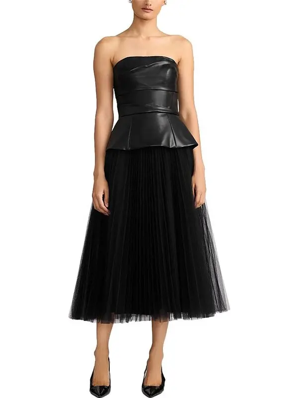 Zac Posen Wicked X Pleated Tulle Dress - Black