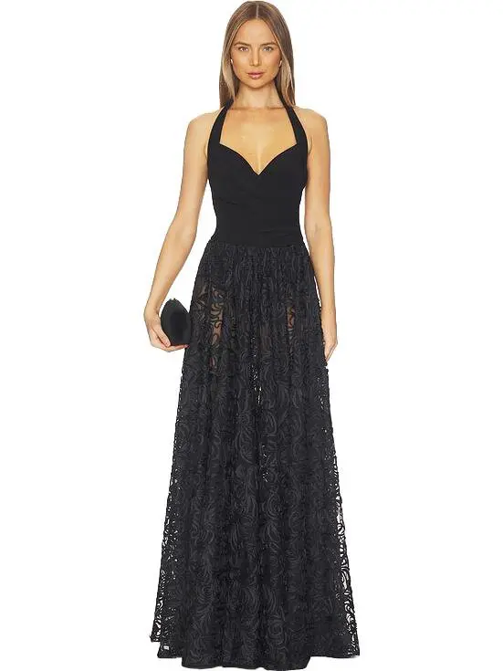 Norma Kamali Cayla Flared Gown - Black