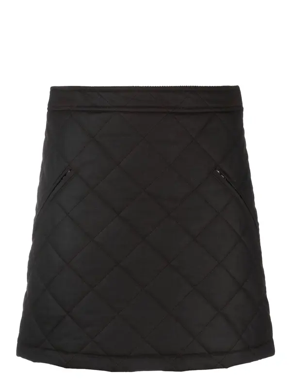 Burberry High-waist Quilted Skirt - Brown