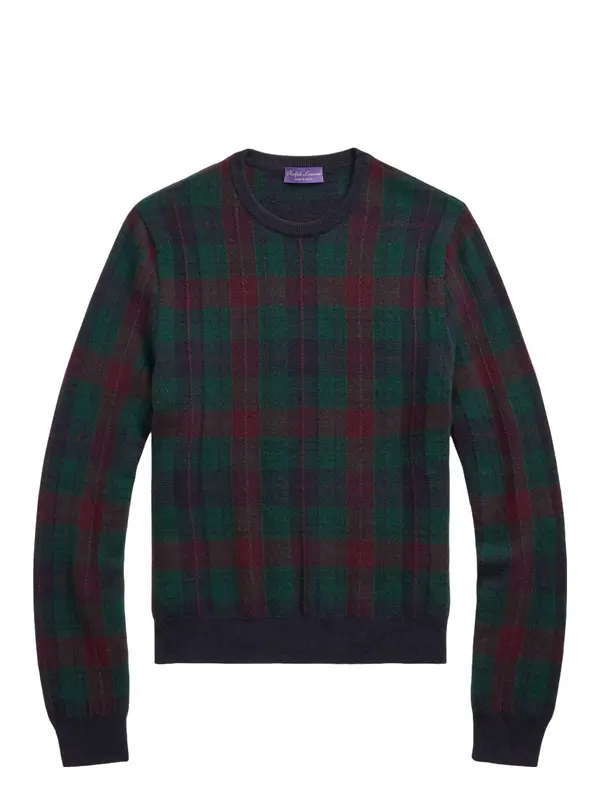 Ralph Lauren Purple Label Plaid Sweater - Green