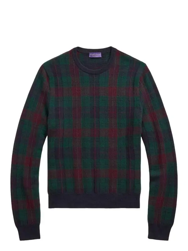 Ralph Lauren Purple Label Plaid Sweater - Green