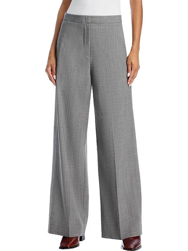Fabiana Filippi Wool Blend Wide Leg Pants - Grey