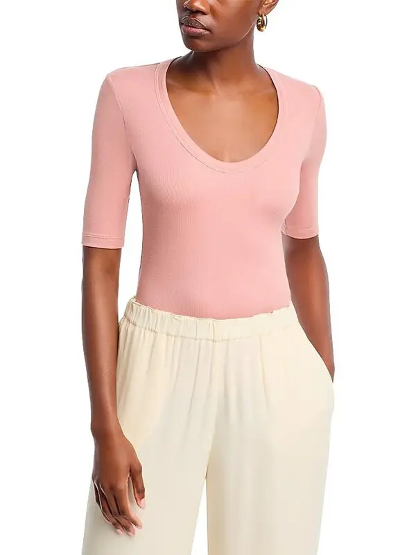 Fabiana Filippi Scoop Neck Tee - Light/pastel