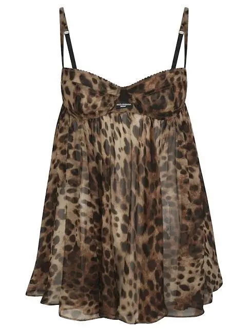 SKIMS X Dolce&gabbana Romance Babydoll Dress - Leopard