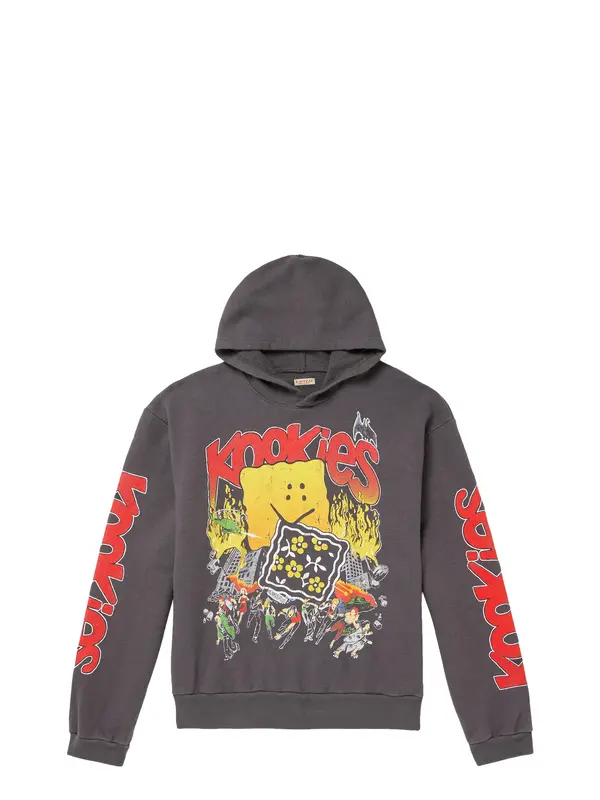 Kapital Buster Peckish Rainbowy Printed Hoodie - Gray