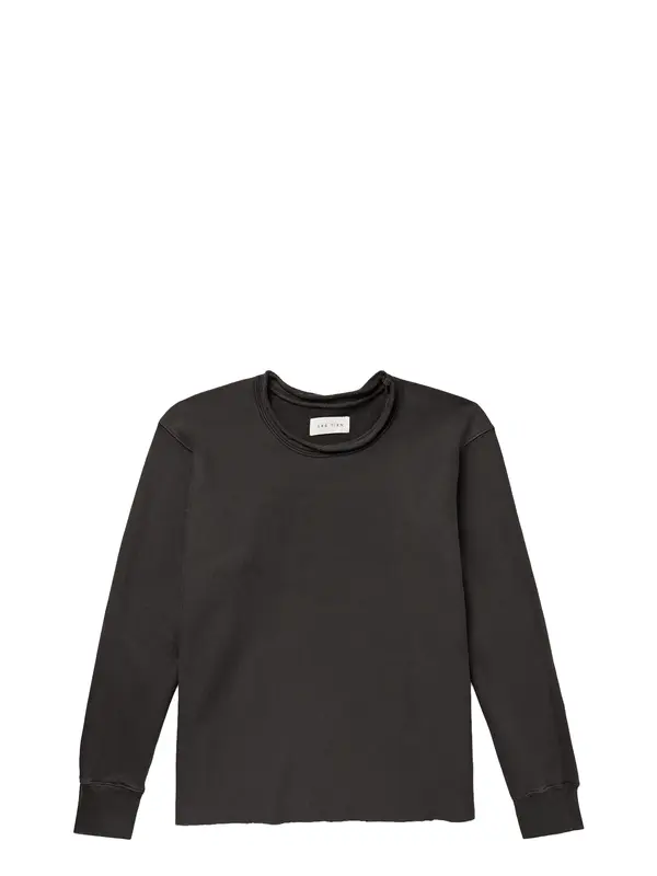 LES TIEN Cotton-jersey Sweatshirt - Black